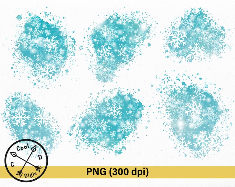 Snowflake Patches PNG Distressed Snowflakes Blue Patches - Etsy