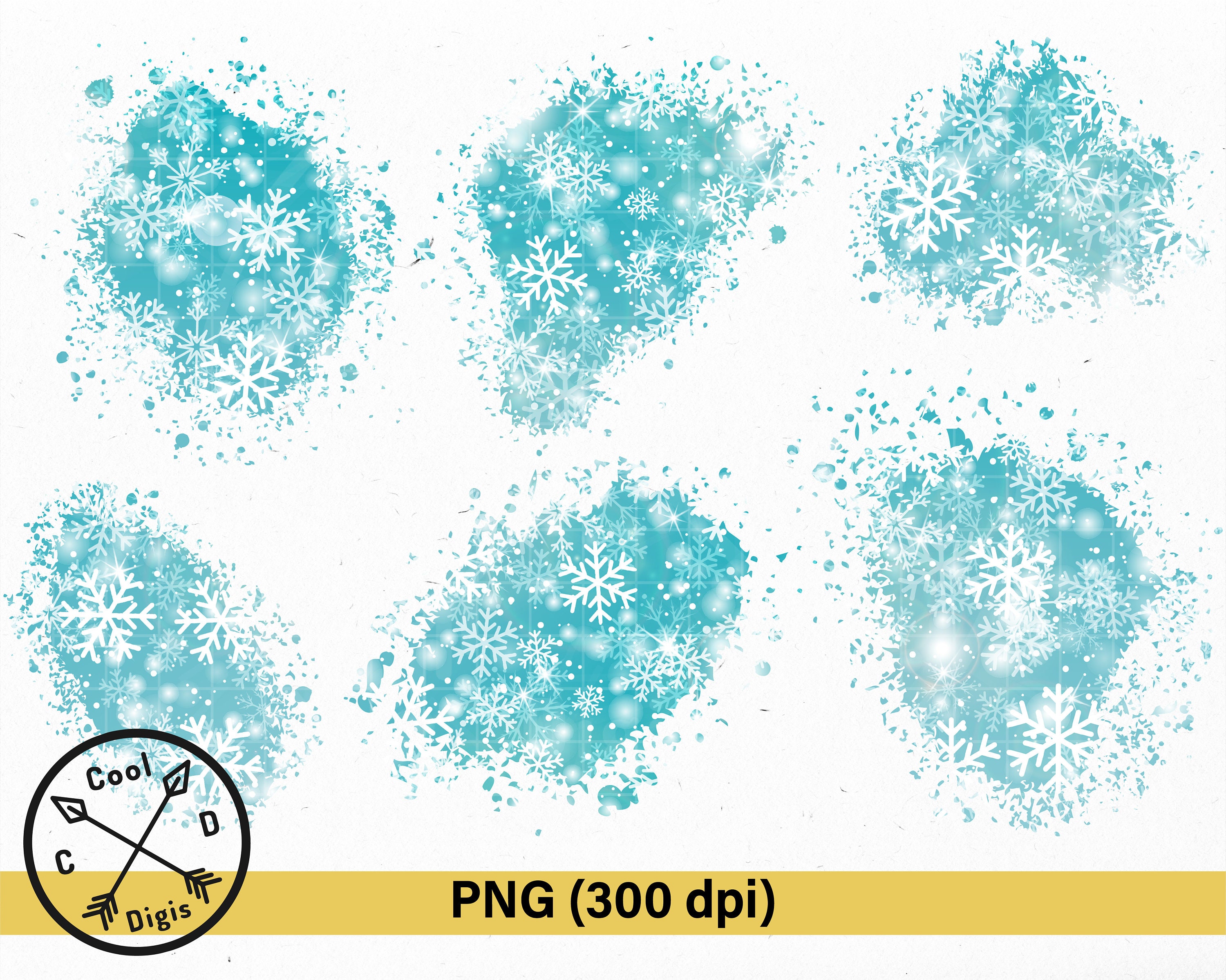 Snowflake Patches PNG Distressed Snowflakes Blue Patches | Etsy