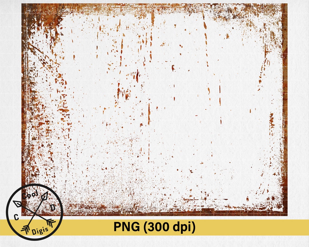 Rust Texture Frame PNG - Overlay Effect, Grunge Light Brown Rusty ...