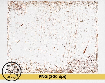 Rust Texture Frame PNG Overlay Effect Grunge Light Brown | Etsy