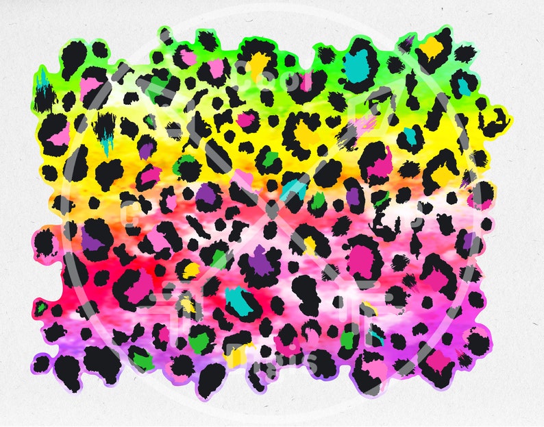 Multi Color Leopard Neon Tie Dye Leopard Png, Distressed Cheetah Png ...