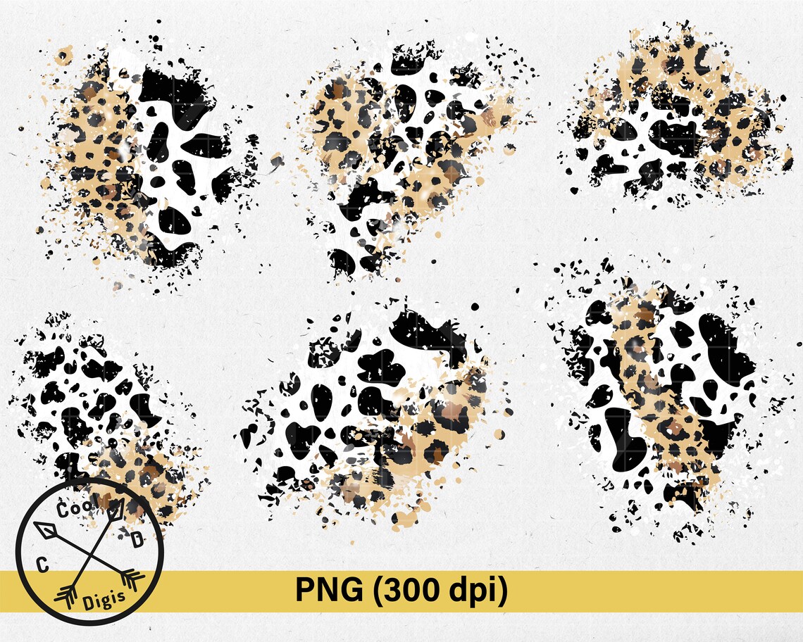 Cow Patches and Leopard Print PNG Bleached Shirt Sublimation - Etsy