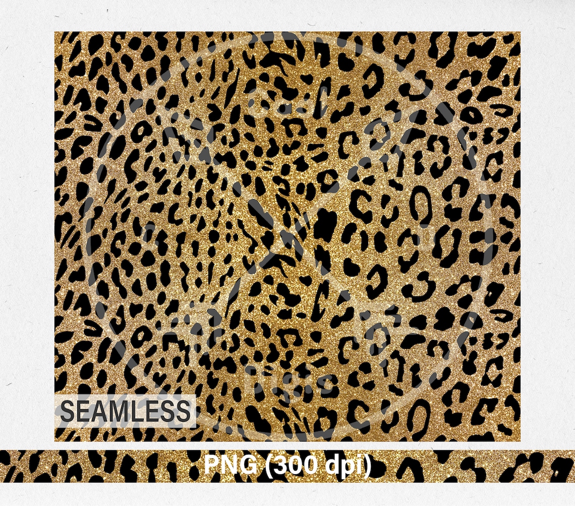 Gold Leopard Print Png Sublimate Download Gold Seamless - Etsy