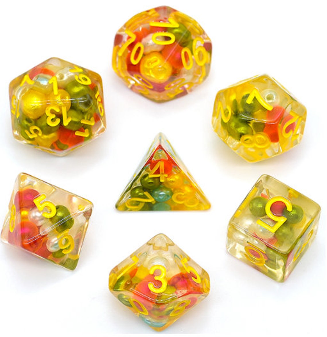 Fruit Salad Dice - Polyhedral Dnd Dice, Perfect for TTRPG - Etsy