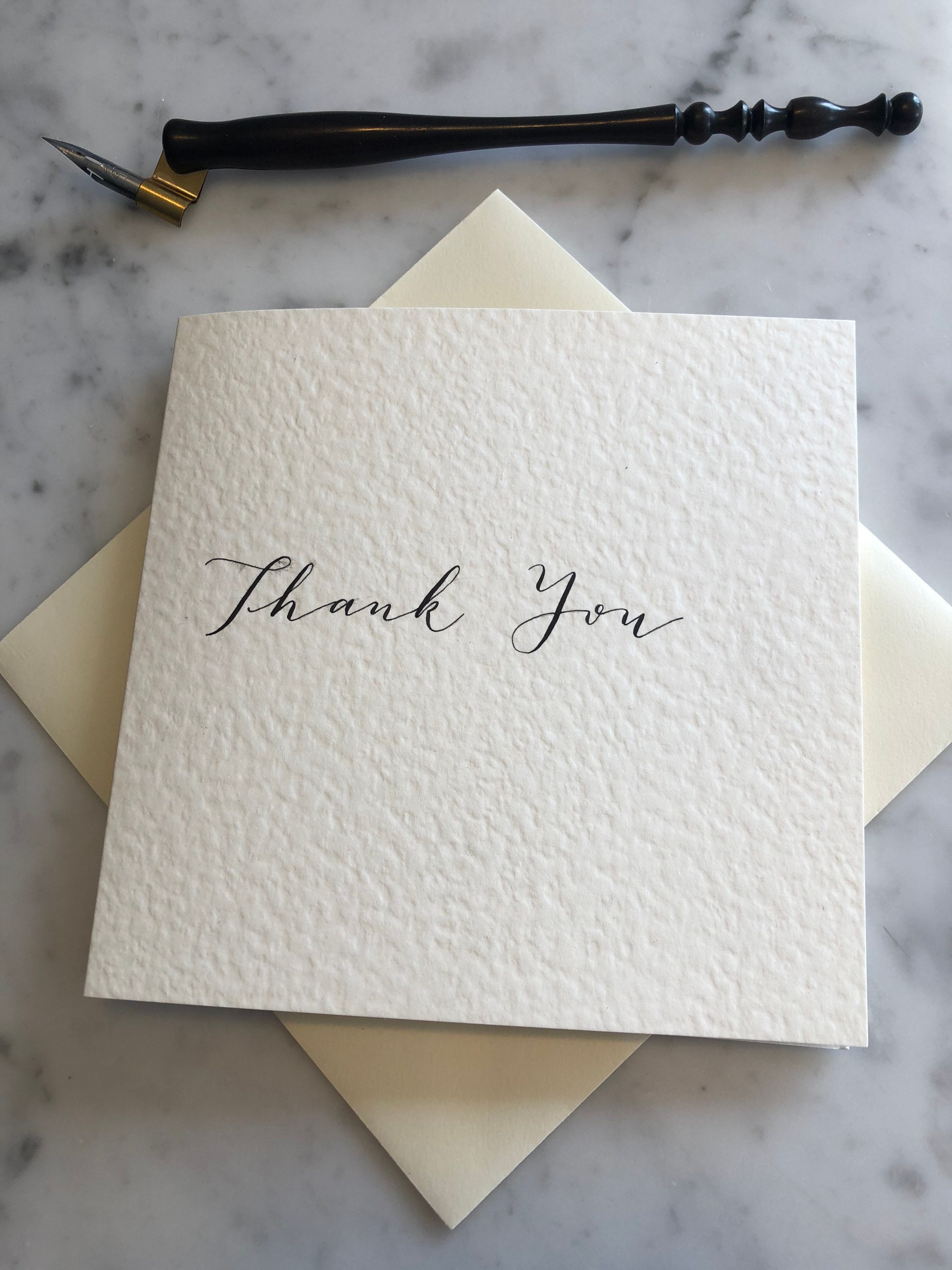 Thank You Card Handmade, Calligraphy - Etsy