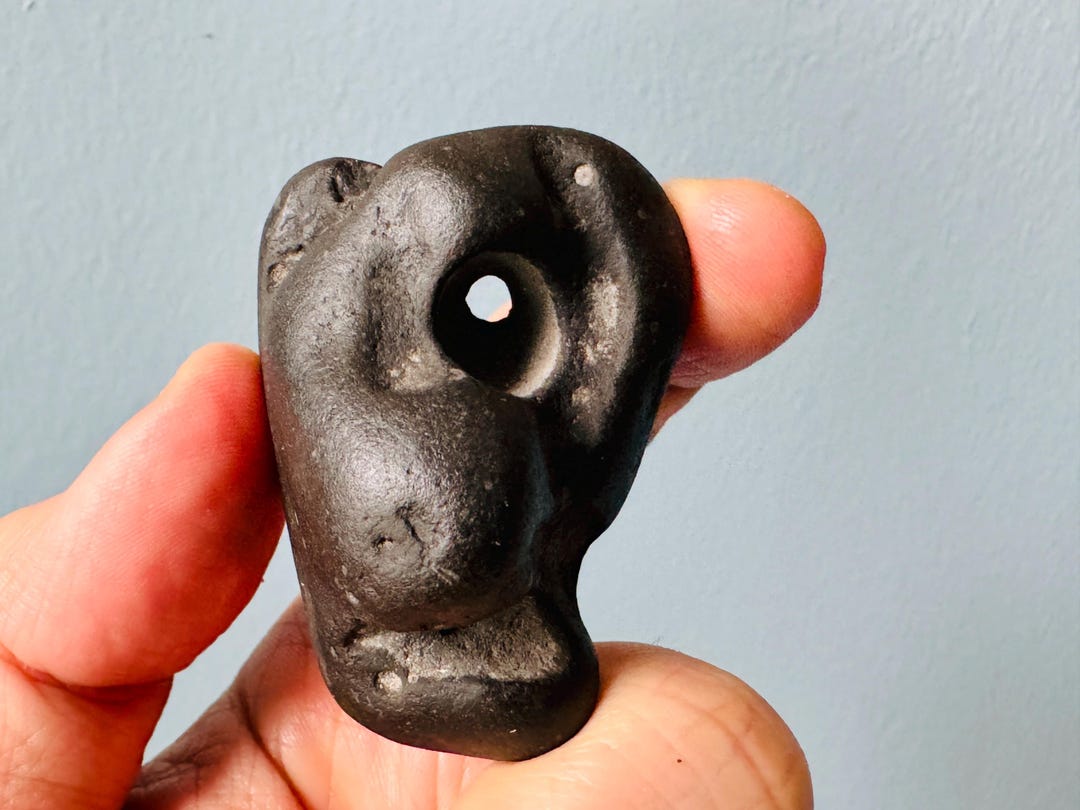 A Unique Face-shaped Hag Stone From Donegal, Ireland. Celtic Hag Stone ...