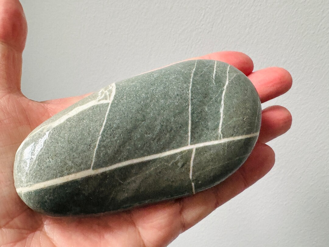 A Huge Green Celtic Wishing Stone With Multiple Big White Circles Rare ...