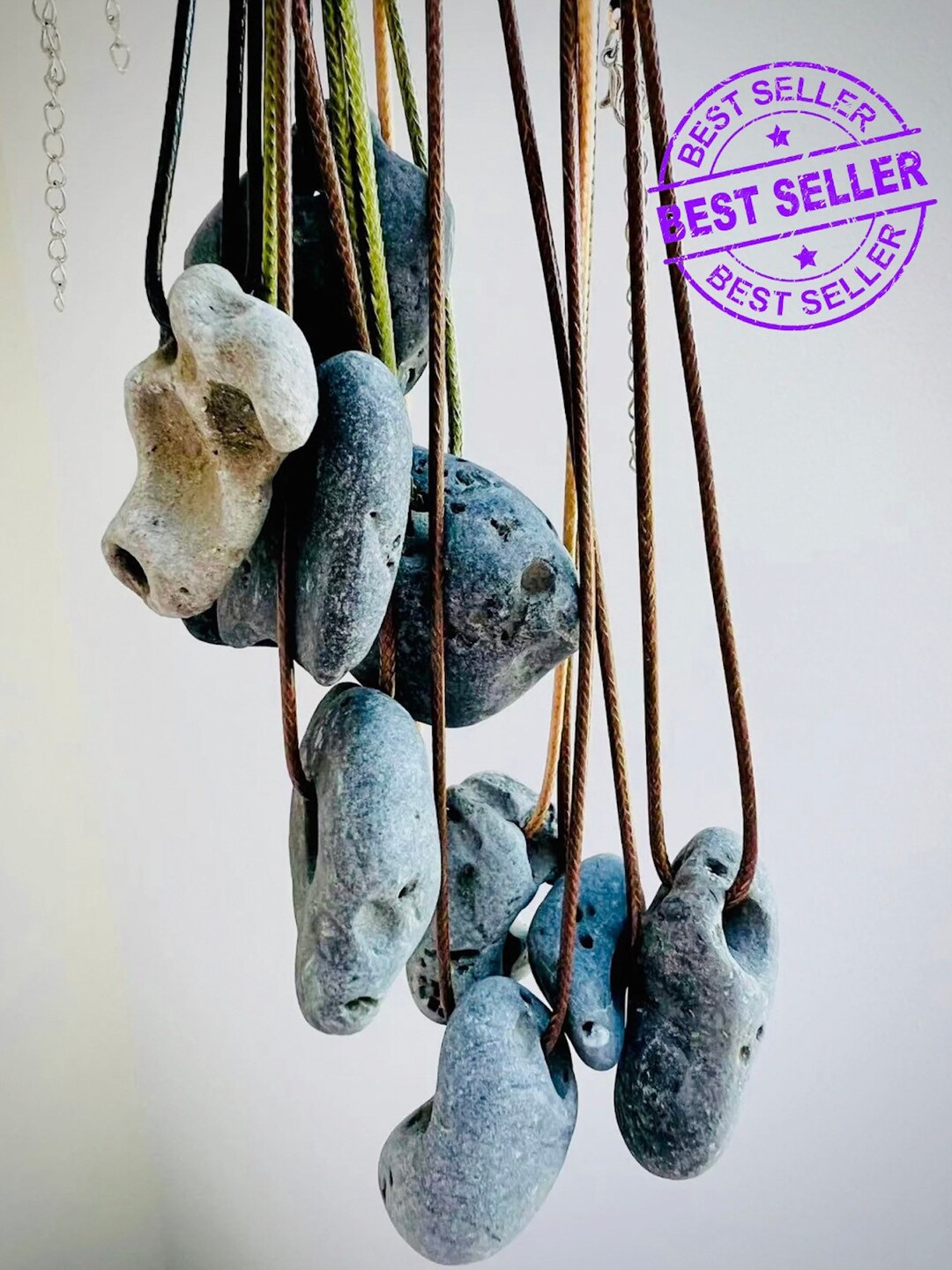 Secret Magic Celtic Hag Stone Necklace, Lucky Stone Necklace - Random ...