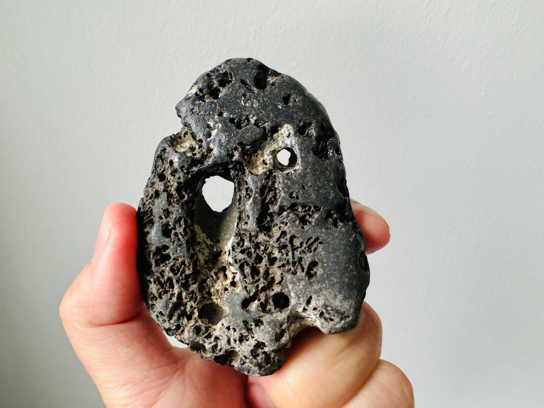 Very Rare Black Celtig HAG STONE With 2 Huge Holes From Ireland ...