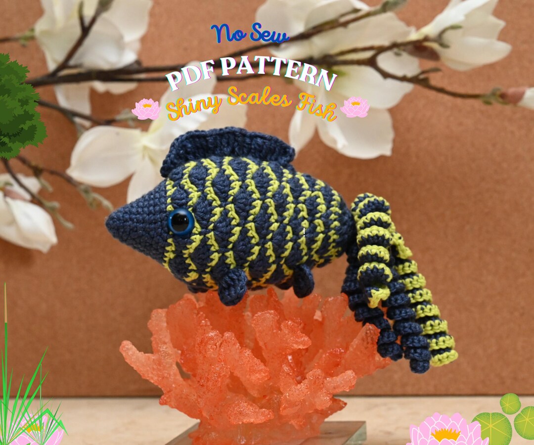 Shiny Scale Fish No Sew Crochet Pattern, Shell Scale Fish Crochet ...