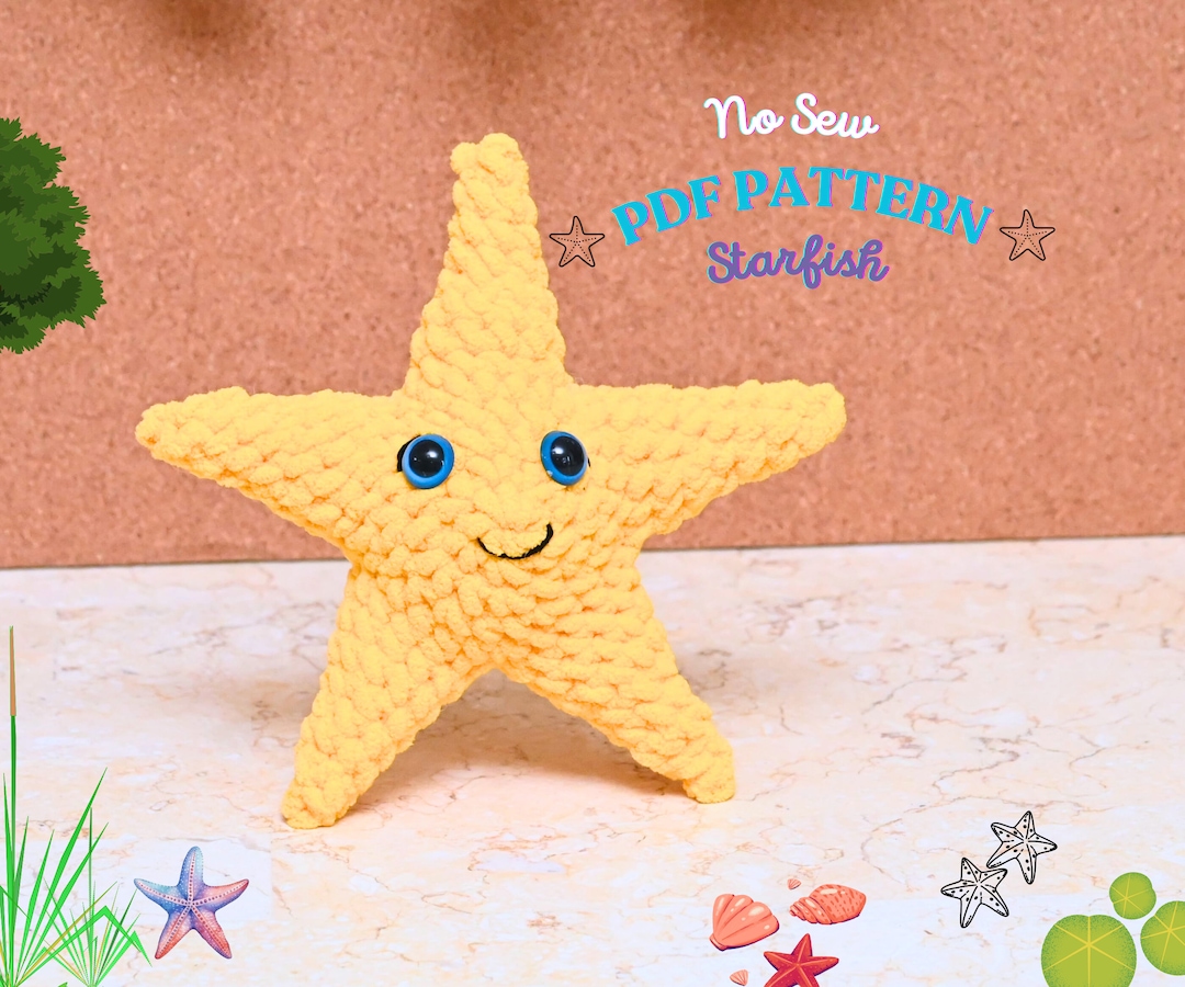 No Sew Starfish Crochet Pattern: Amigurumi Plushie (PDF Pattern) - Etsy
