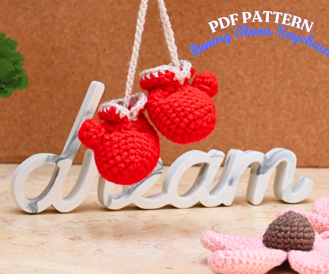 Boxing Gloves Keychain Crochet Pattern Low Sew, Low Sew Amigurumi ...