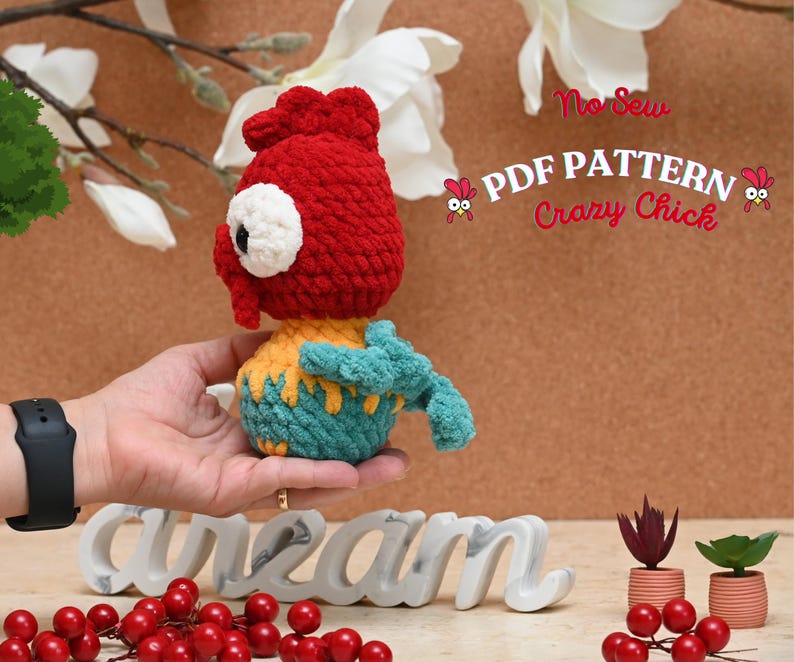 No Sew Crazy Chick Crochet Pattern | Beginner Amigurumi Plushie | PDF ...