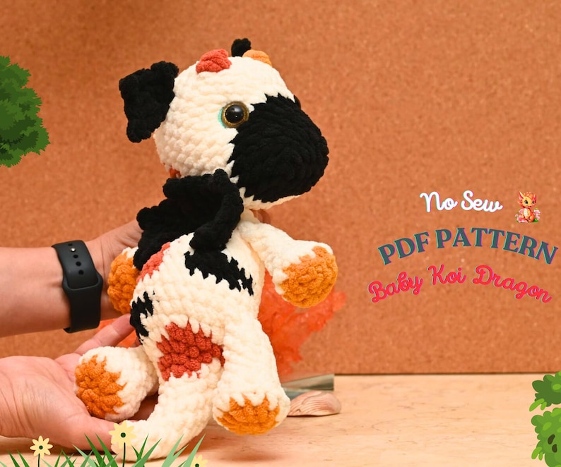 No Sew Koi Baby Dragon Crochet Pattern: Amigurumi Plushie (PDF Pattern ...