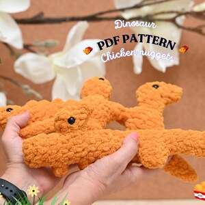 Dinosaur Chicken Nuggets Crochet Pattern: Food Amigurumi (PDF Pattern ...