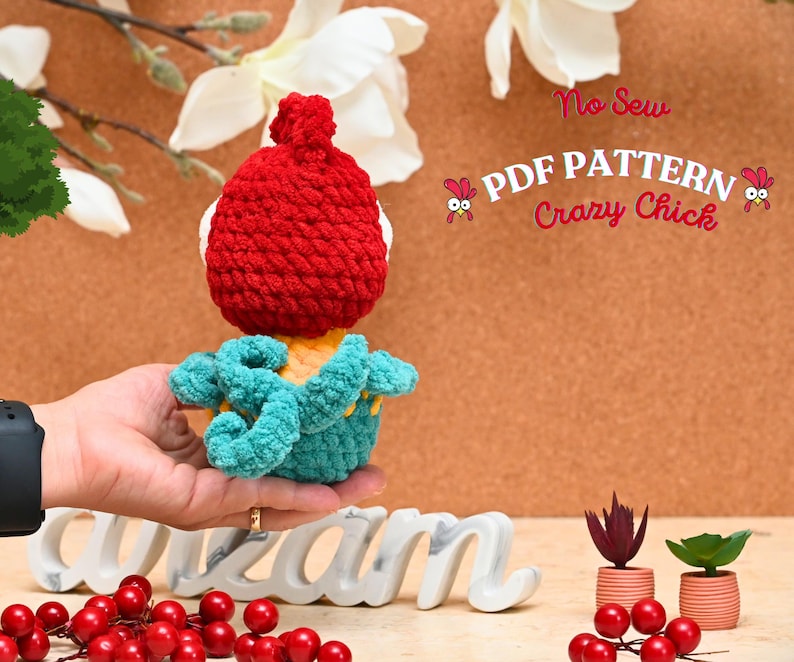 No Sew Crazy Chick Crochet Pattern | Beginner Amigurumi Plushie | PDF ...