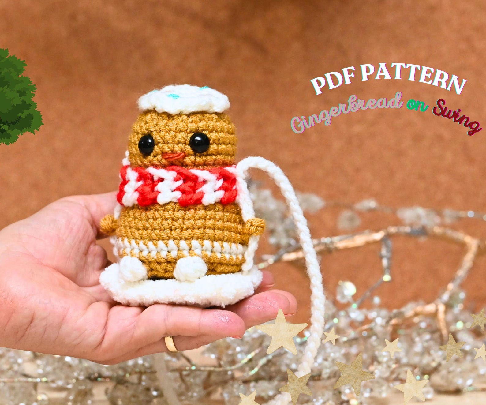 6 in 1 Christmas Swing Crochet Patterns: Holiday Car Hanging Ornaments ...