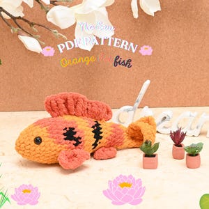 Orange Koi Fish No Sew Crochet Pattern, Fish Crochet Pattern, No Sew ...
