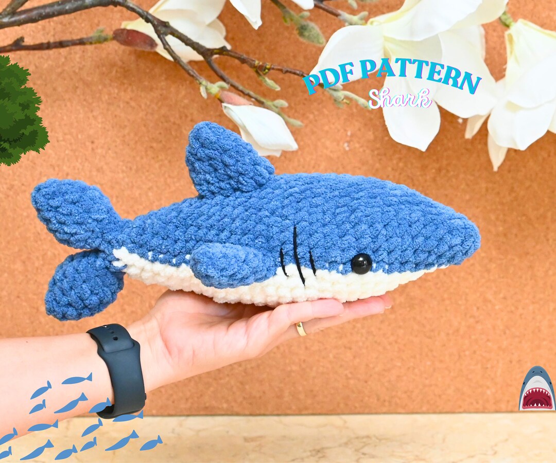 Shark Crochet Pattern, Shark Crochet Patterns, Low Sew Amigurumi ...