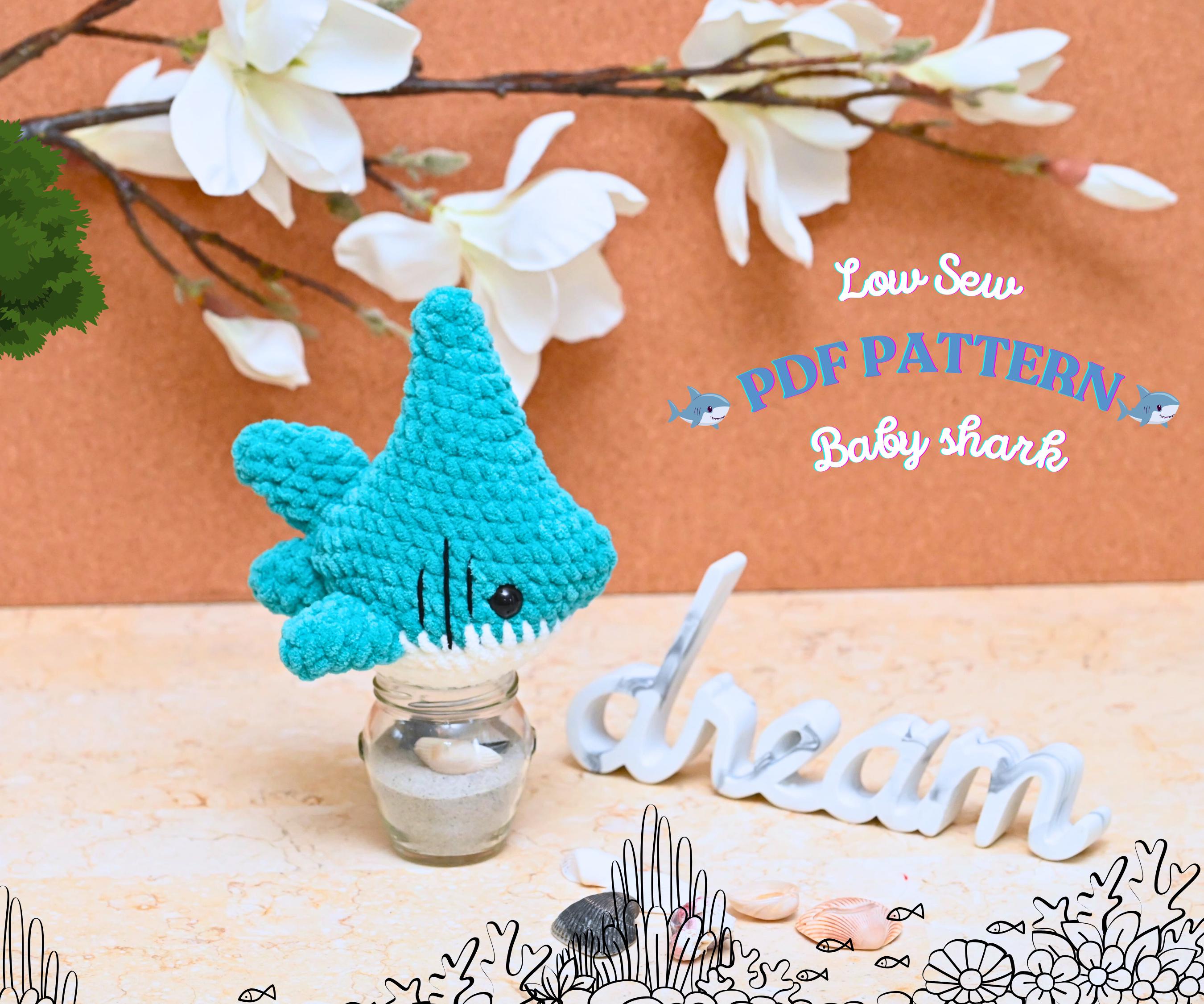 Baby Shark Amigurumi Crochet Pattern: Low Sew Plushie (PDF Pattern) - Etsy
