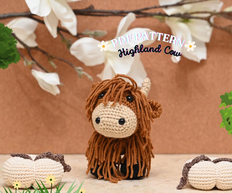 Highland Cow Crochet Pattern: Amigurumi Farm Animal (PDF Pattern) - Etsy