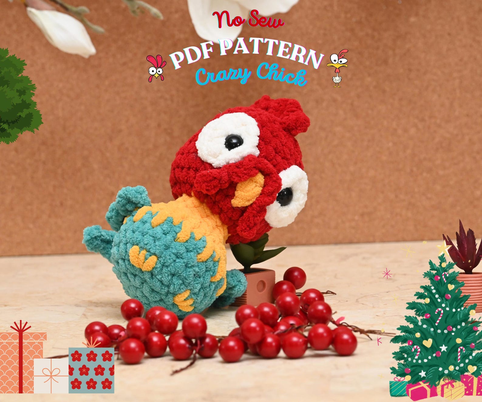 No Sew Crazy Chick Crochet Pattern | Beginner Amigurumi Plushie | PDF ...