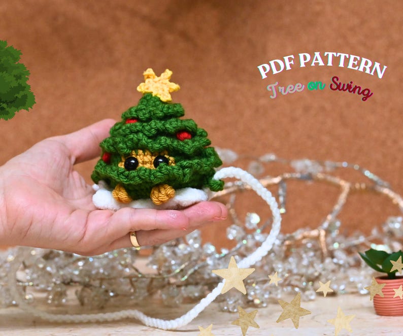 6 in 1 Christmas Swing Crochet Patterns: Holiday Car Hanging Ornaments ...