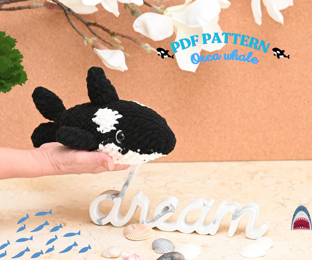 Orca Crochet Pattern, Shark Crochet Patterns, Low Sew Amigurumi Crochet ...