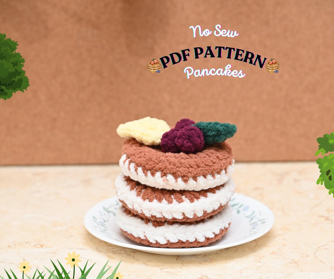 Pancakes and Berries Crochet Pattern, Food Crochet, Food Decor, Crochet ...