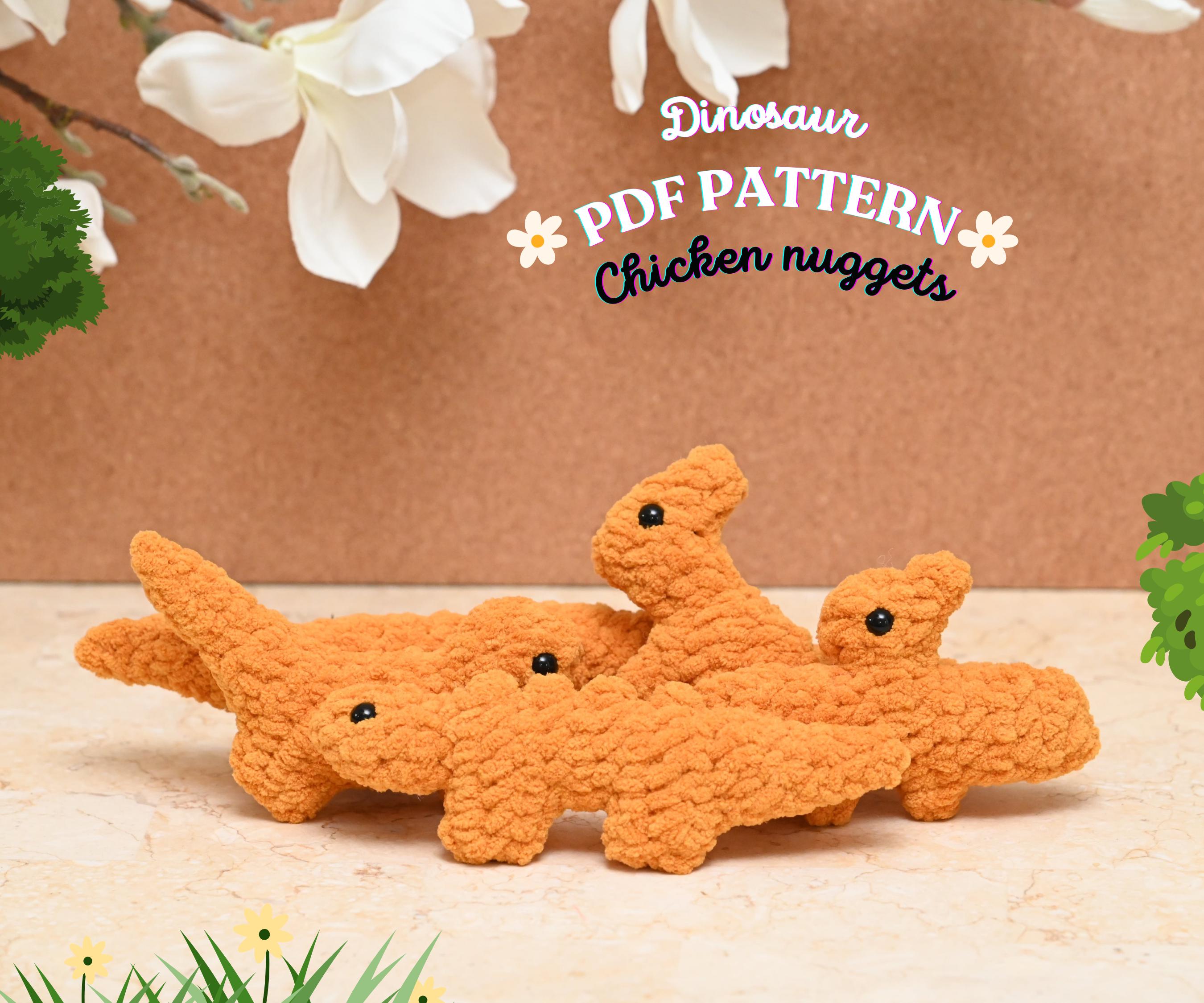 Dinosaur Chicken Nuggets Crochet Pattern: Food Amigurumi (PDF Pattern ...