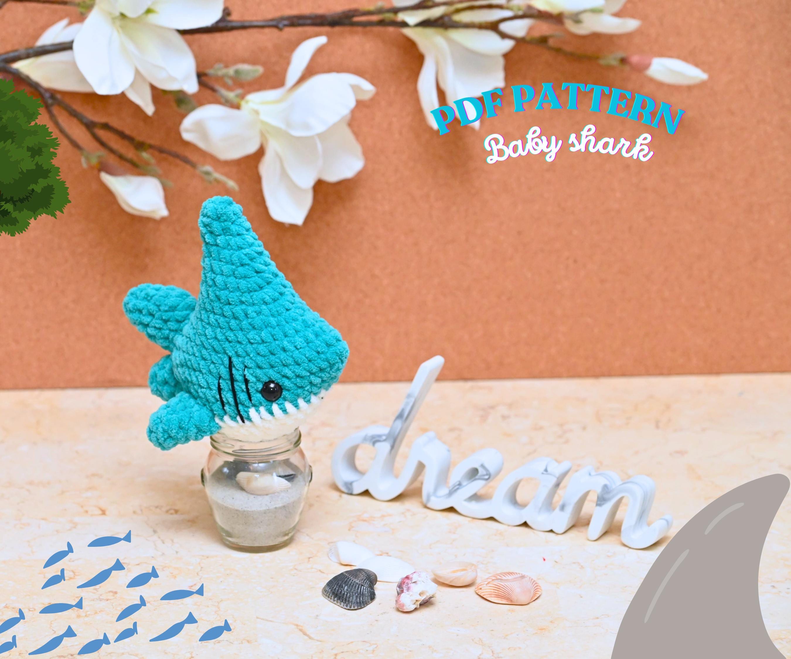 Baby Shark Amigurumi Crochet Pattern: Low Sew Plushie (PDF Pattern) - Etsy