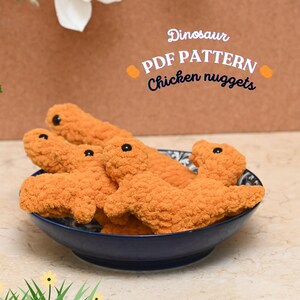 Dinosaur Chicken Nuggets Crochet Pattern: Food Amigurumi (PDF Pattern ...