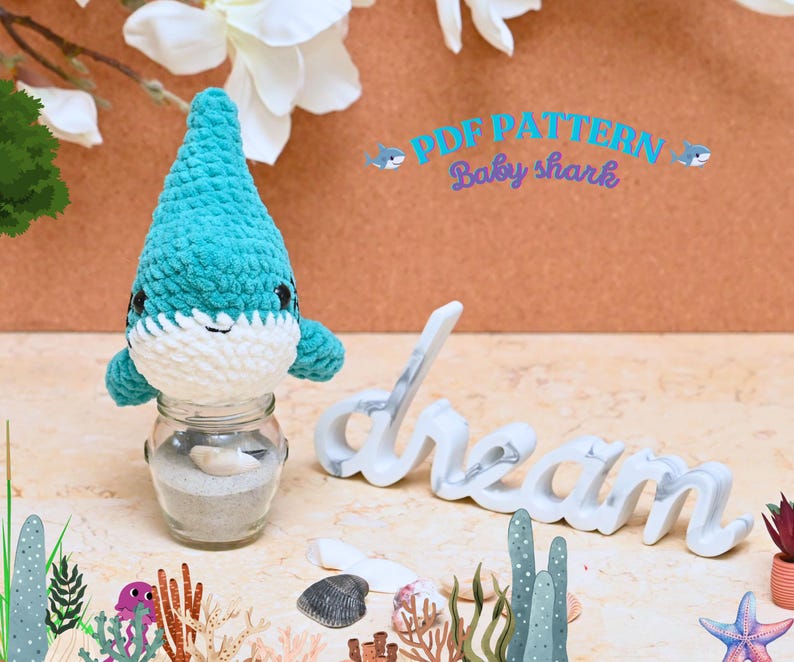 Baby Shark Amigurumi Crochet Pattern: Low Sew Plushie (PDF Pattern) - Etsy