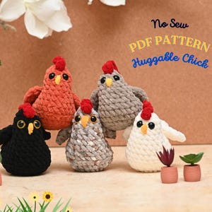 No Sew Crochet Chicken Plushie Pattern: Easy Amigurumi (2 in 1 PDF ...