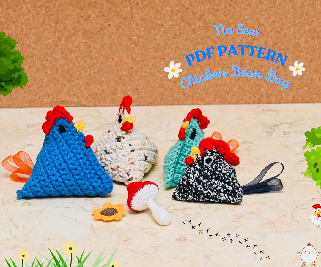Chicken Bean Bag Crochet Pattern: Amigurumi Decor (PDF Pattern) - Etsy UK