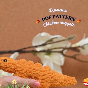 Dinosaur Chicken Nuggets Crochet Pattern: Food Amigurumi (PDF Pattern ...