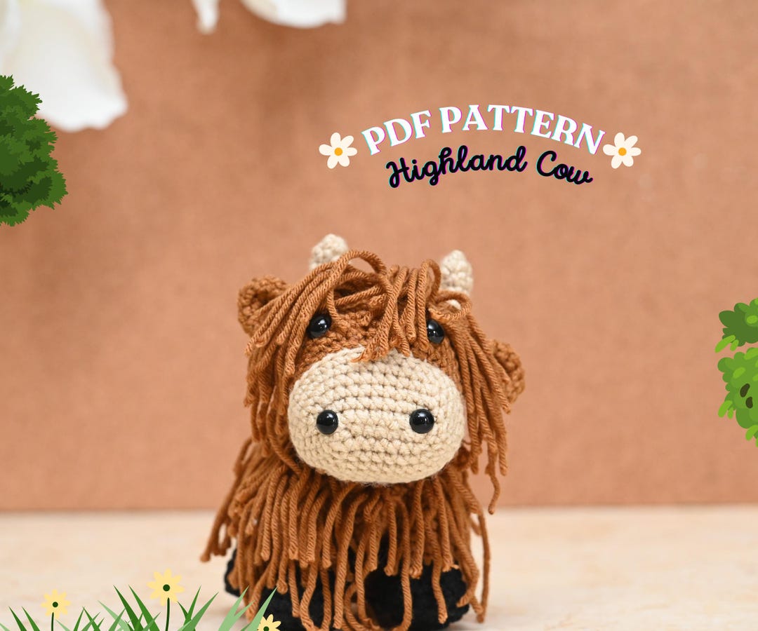 Highland Cow Crochet Pattern: Amigurumi Farm Animal (PDF Pattern) - Etsy