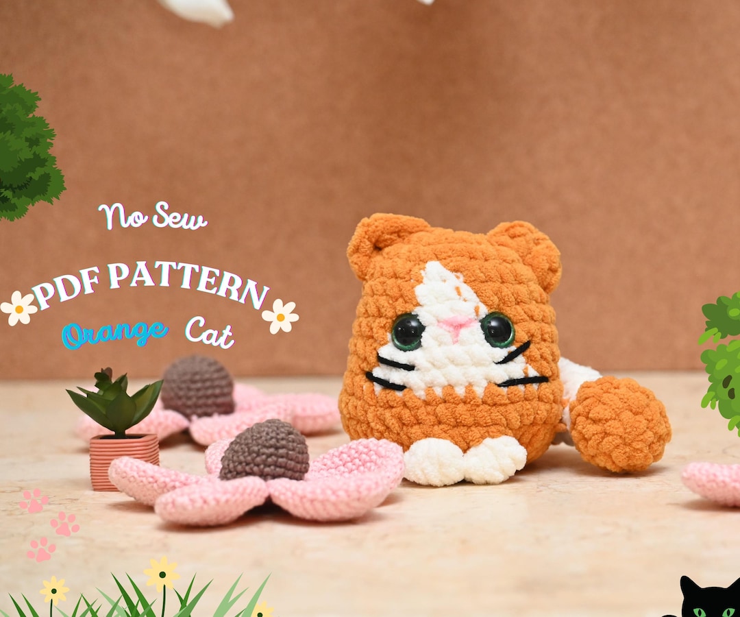 Orange Snuggy Cat Crochet Pattern: No-sew Amigurumi (PDF Pattern) - Etsy