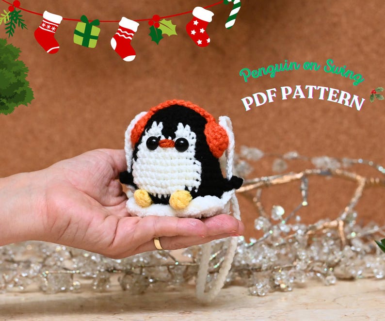 6 in 1 Christmas Swing Crochet Patterns: Holiday Car Hanging Ornaments ...