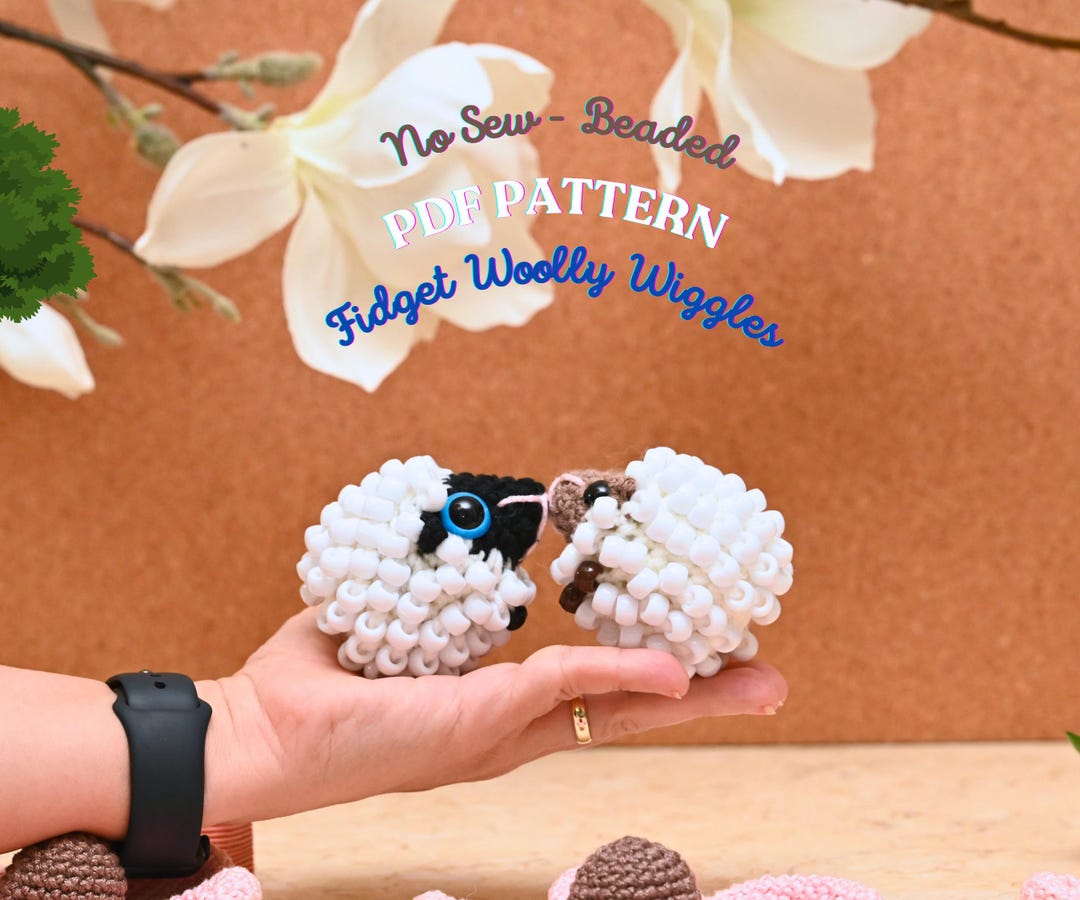 Beaded Fidget Sheep No Sew Crochet Pattern, Sheep Crochet Pattern, Fidget Crochet Pattern ...