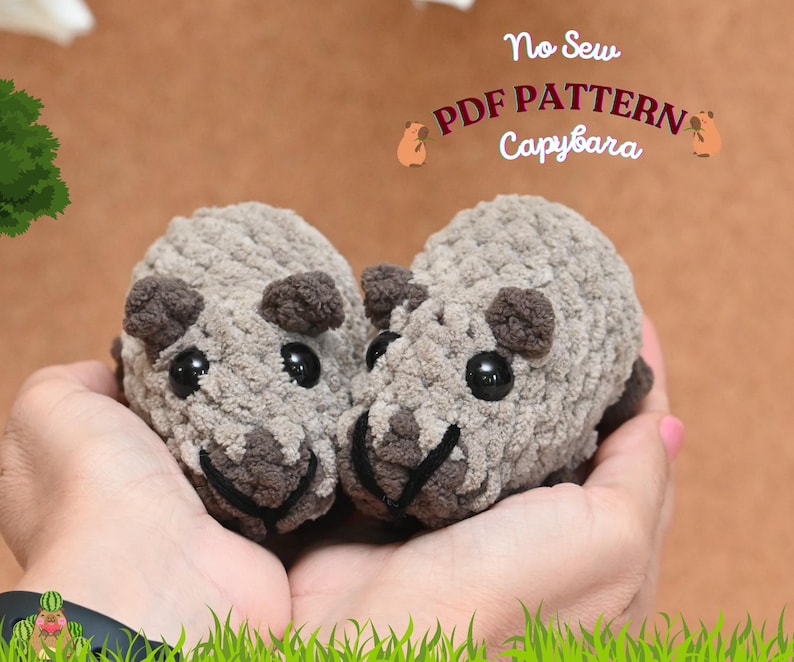 Capybara No Sew Crochet Pattern, Capybara Crochet Pattern, No Sew ...