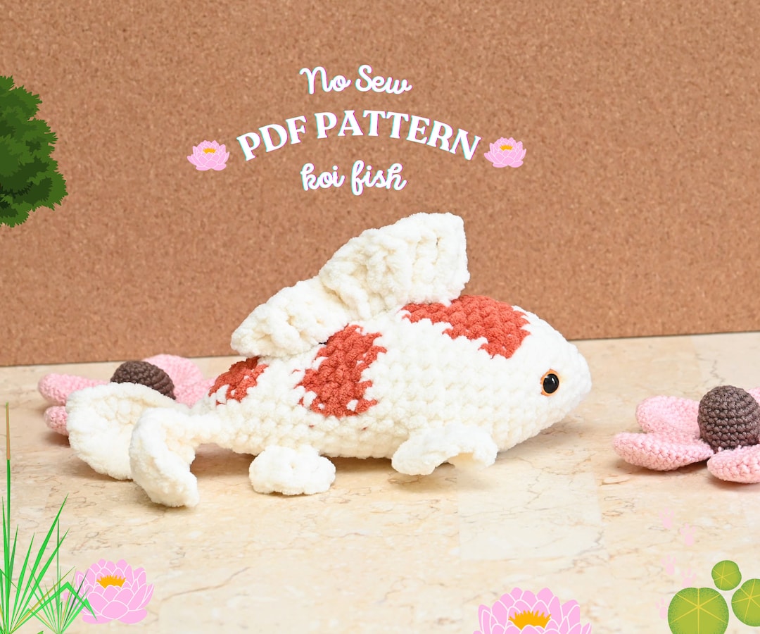 Koi Fish No Sew Crochet Pattern, Fish Crochet Pattern, No Sew Amigurumi ...