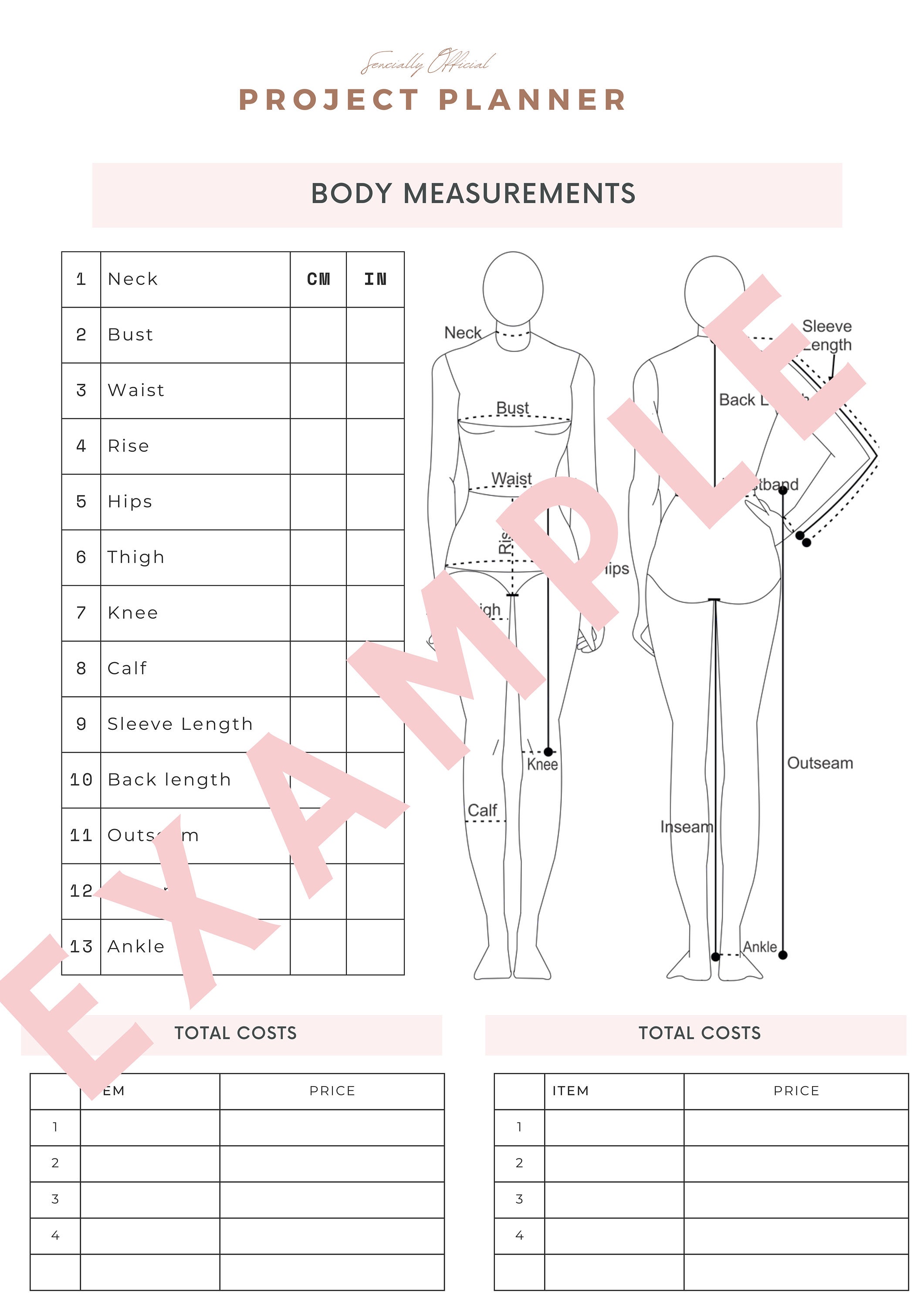 Printable / Digital SEWING PLANNER for BEGINNERS and Experts - Etsy