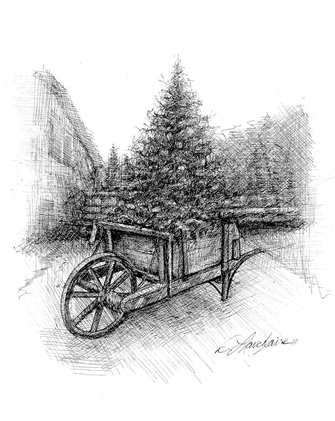 Tree in Wagon - Etsy
