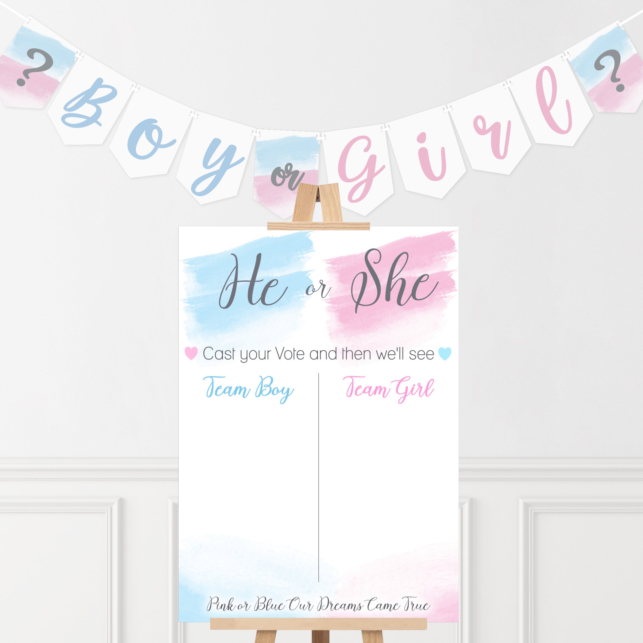 He or She? Gender Reveal Voting Sign Guessing Game Size, Large A2 Size ...