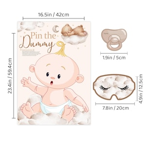 Baby Shower Game Pin the Dummy on the Baby in Teddy Bear Theme. Unisex ...
