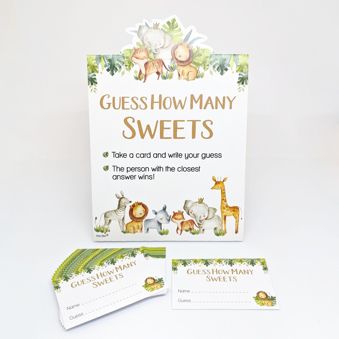 Baby Shower Game Guess the Sweets in Safari Theme up to 40 Guests - Etsy UK