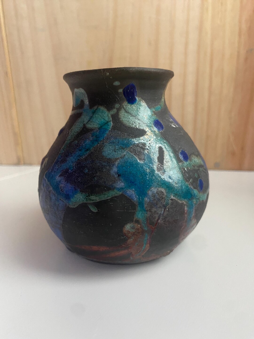 Japanese-inspired Raku-fired Bowl | Dark Blue Glazing and Reduction ...