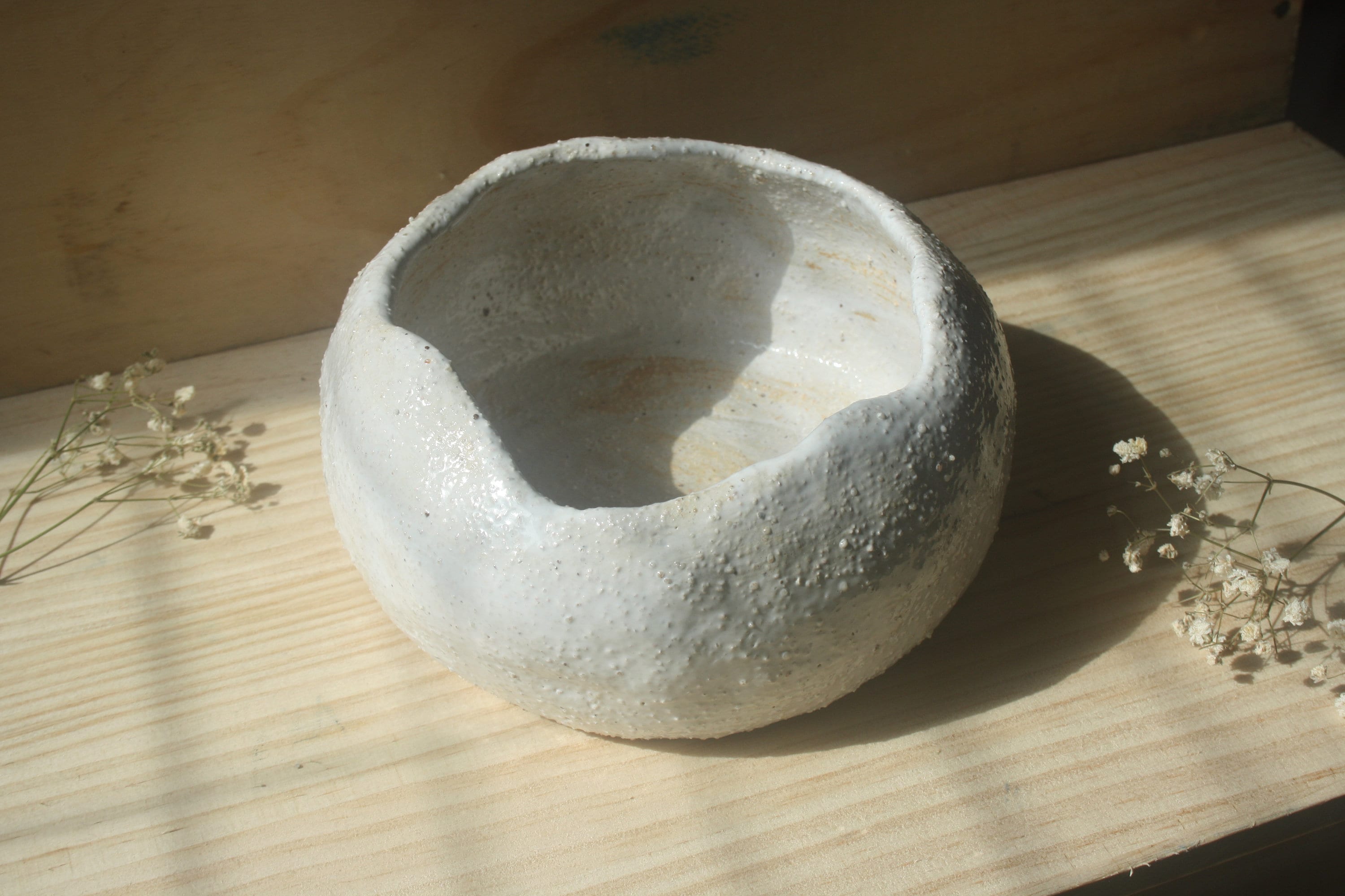 Handbuilt White Ceramic Bowl - Etsy