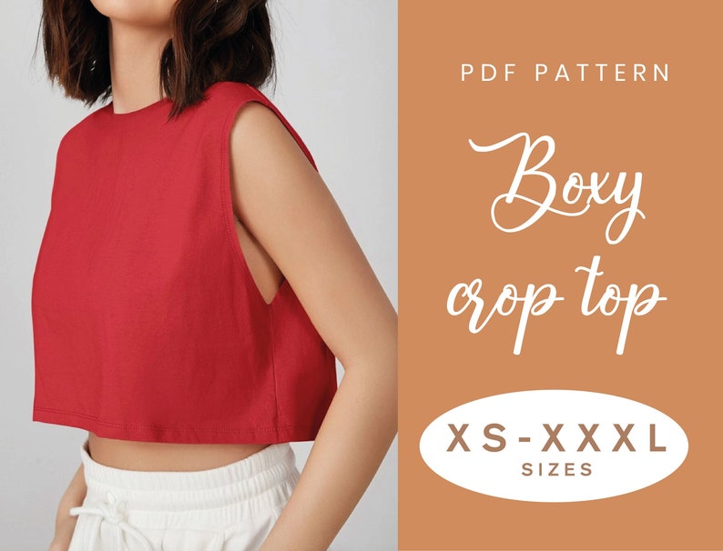 Crop Top Sewing Pattern XS-XXXL Instant Download Easy - Etsy